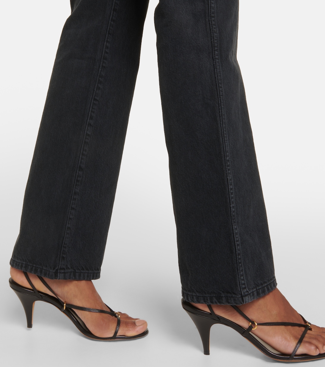 Danielle High Rise Straight Jeans in Black - Khaite | Mytheresa