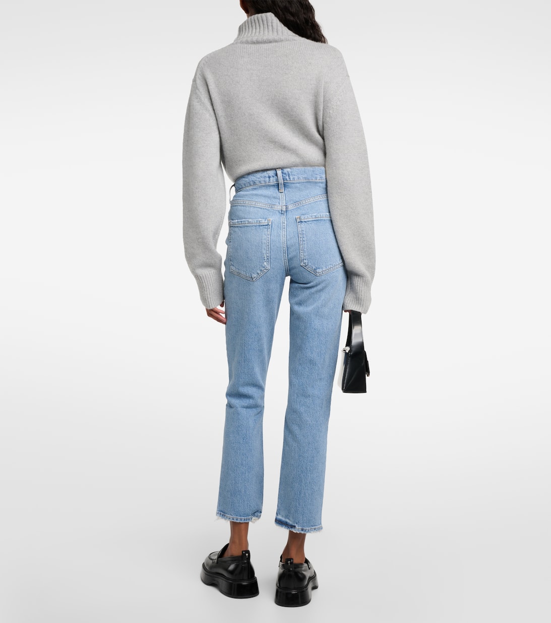Riley High Rise Straight Jeans in Blue - Agolde | Mytheresa