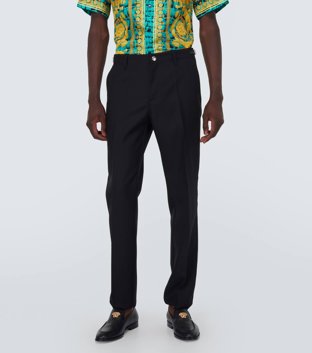 Wool Straight Pants in Black - Versace | Mytheresa