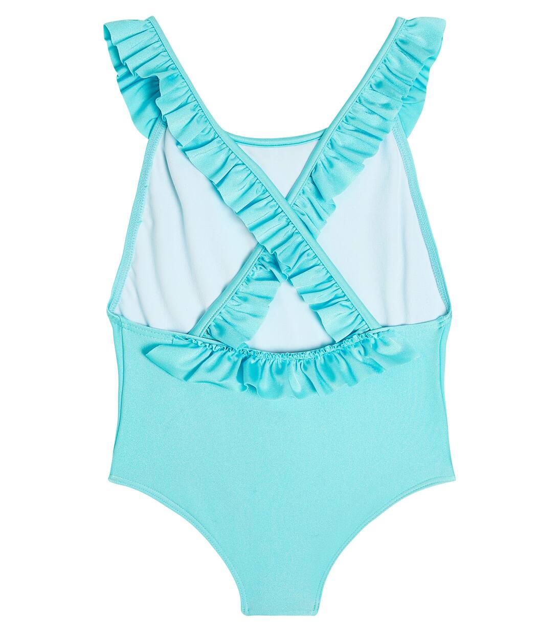 Ruffle Trimmed Swimsuit in Blue - Suncracy | Mytheresa