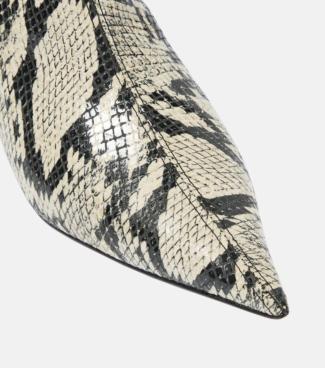 Snake Effect Faux Leather Ankle Boots in Multicoloured - Ganni | Mytheresa