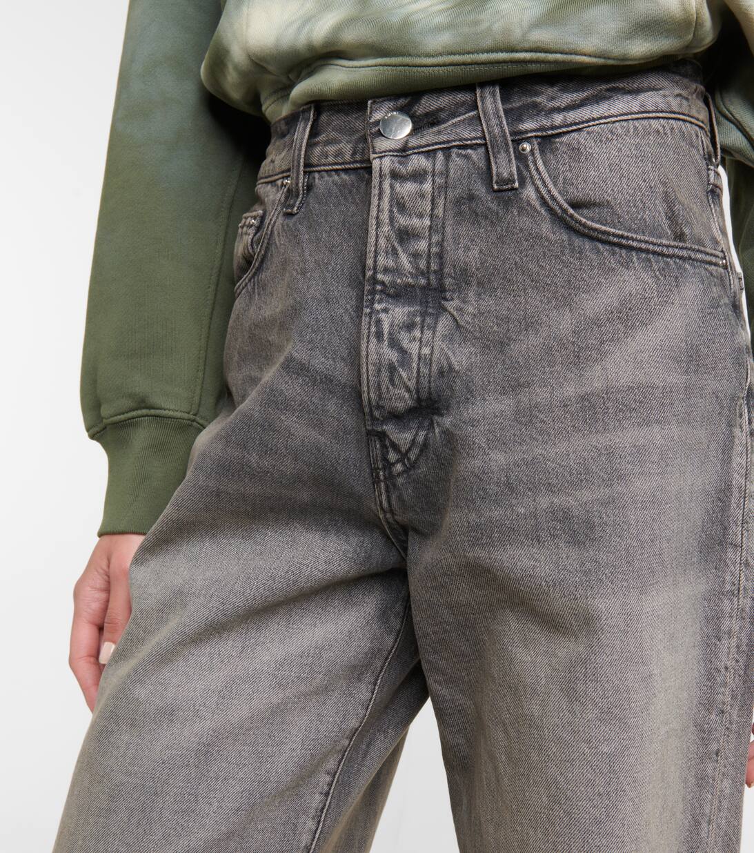 High Rise Jeans Mit Weitem Bein in Schwarz - Amiri | Mytheresa