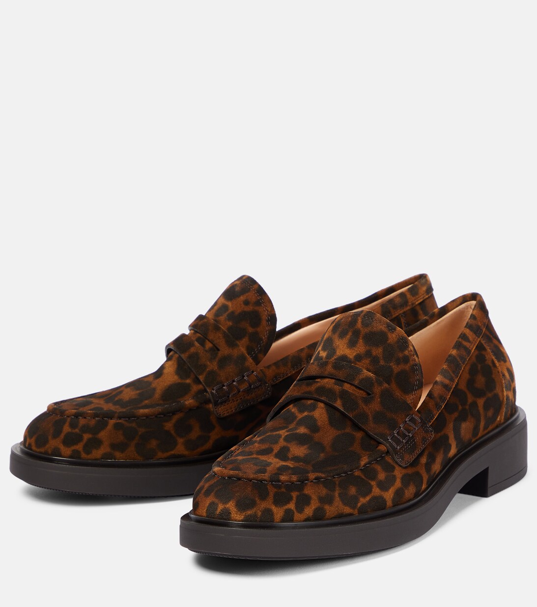 Harris Leopard Print Suede Loafers in Brown - Gianvito Rossi | Mytheresa