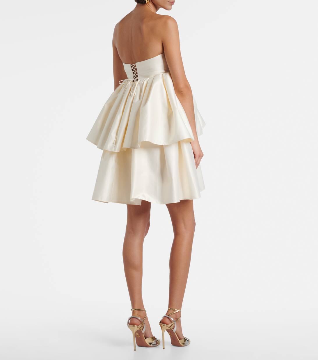 Strapless Twill Minidress in White - Rotate Birger Christensen | Mytheresa