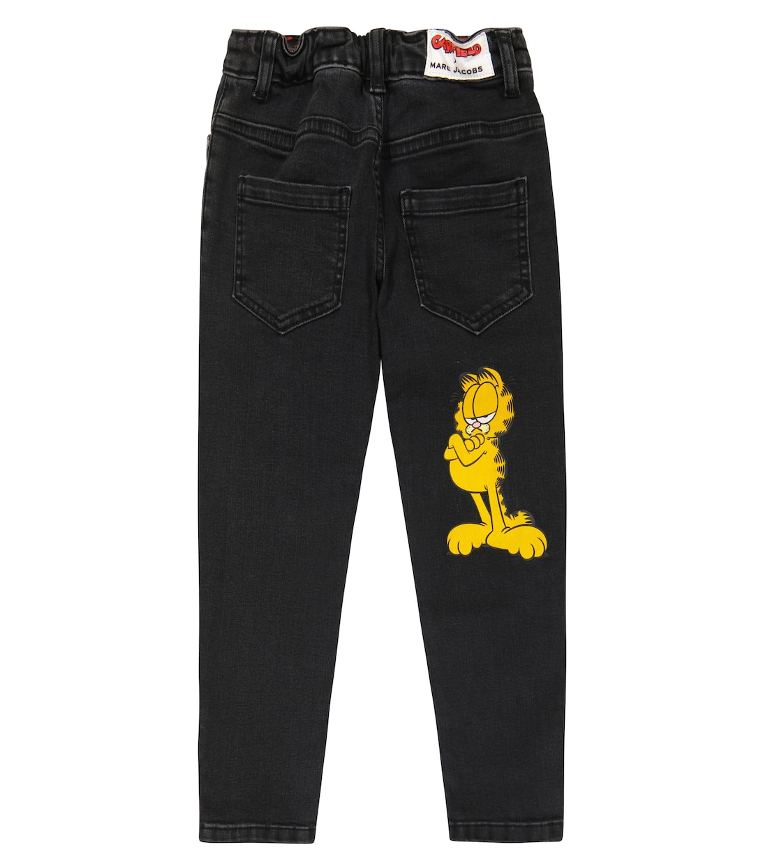 X Garfield Printed Mid Rise Straight Jeans in Black - Marc Jacobs Kids ...