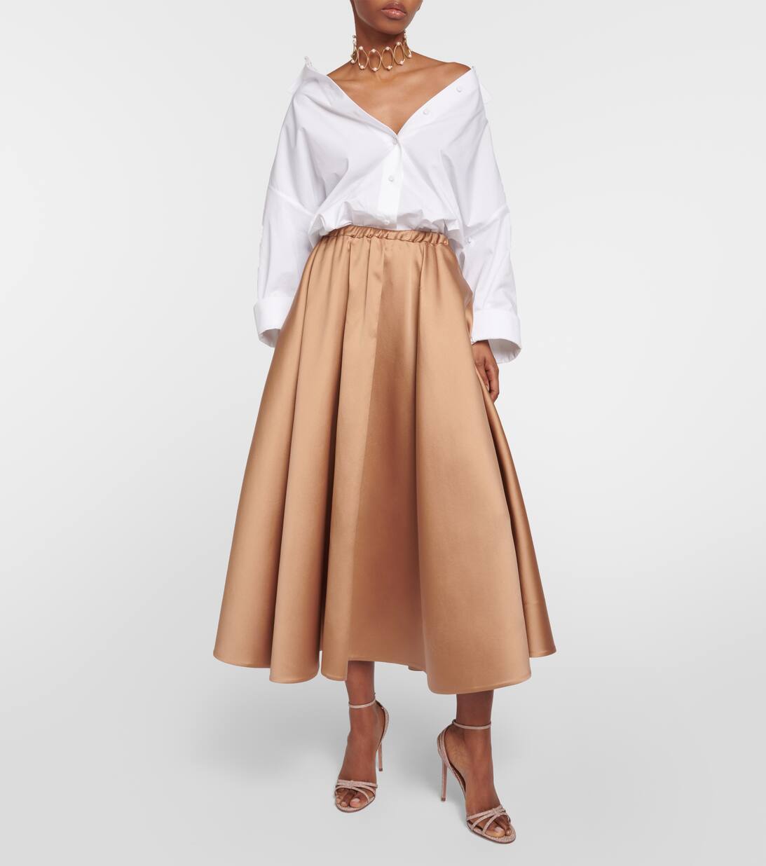 Ruia 105 Glitter Sandals in Metallic - Aquazzura | Mytheresa