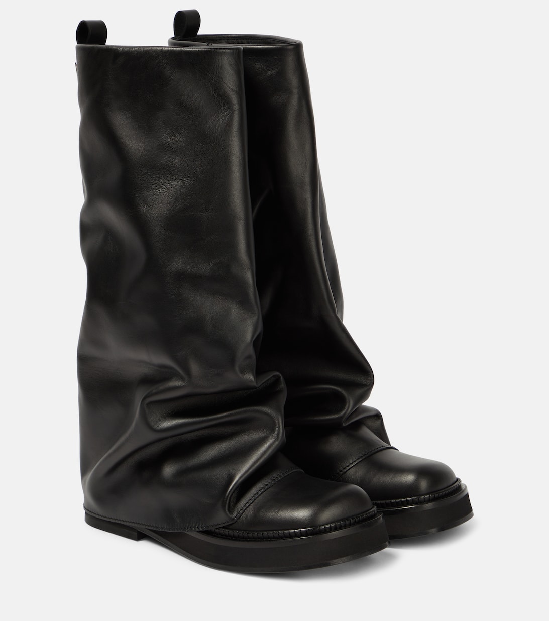 Robin Leather Knee High Boots in Black - The Attico | Mytheresa