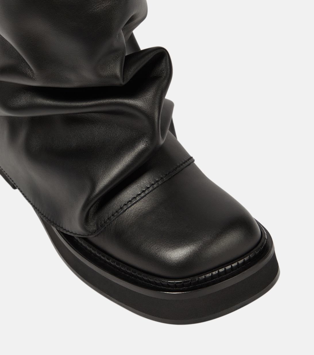 Robin Leather Knee High Boots in Black - The Attico | Mytheresa