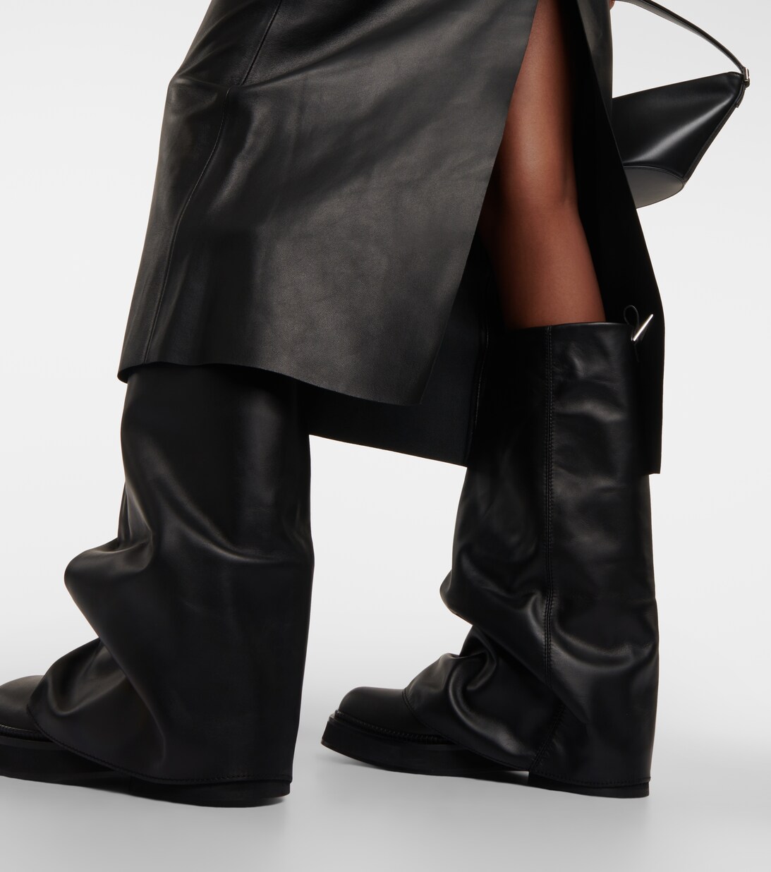 Robin Leather Knee High Boots in Black - The Attico | Mytheresa