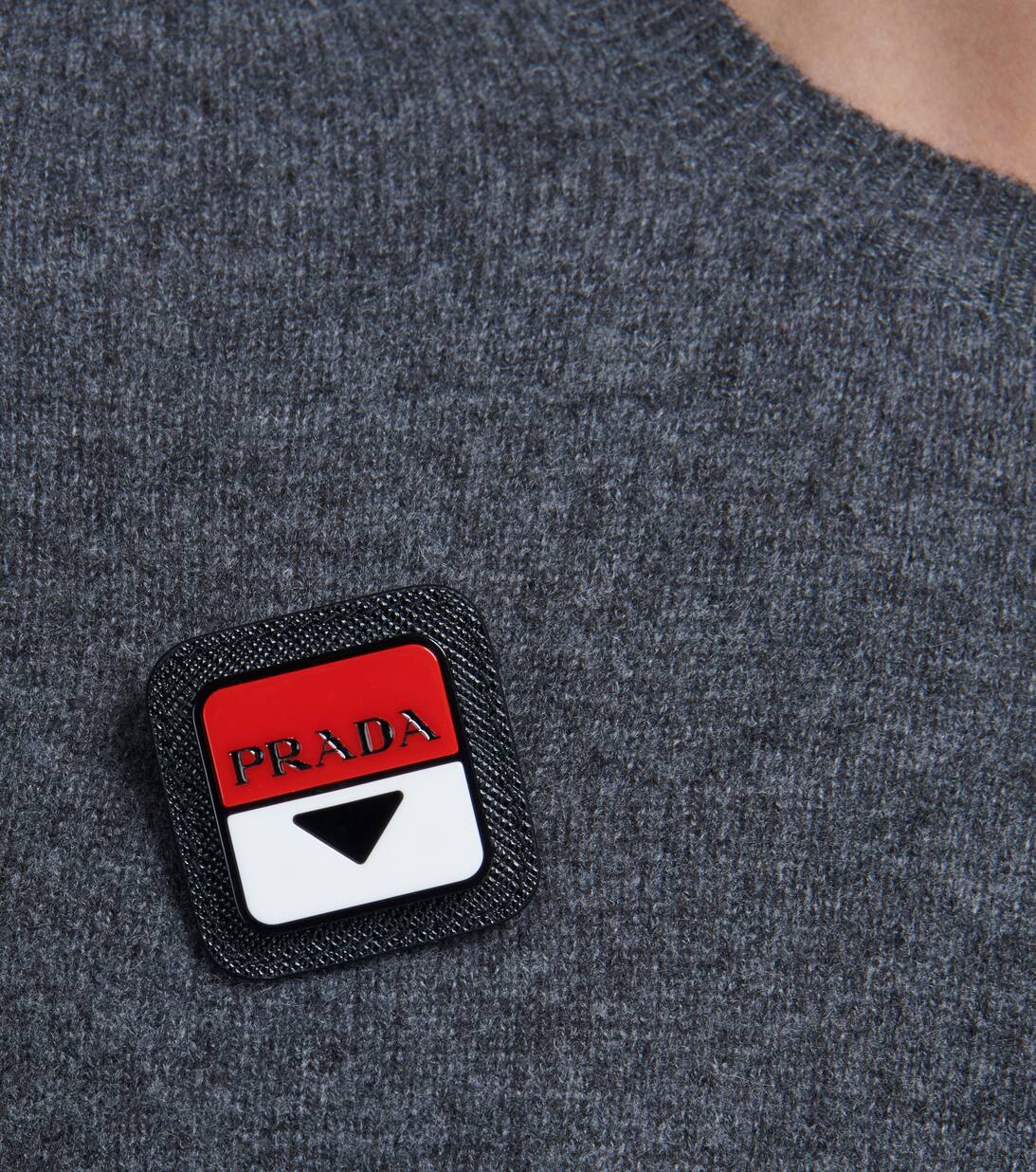 Leather Trimmed Logo Badge in Multicoloured - Prada | Mytheresa