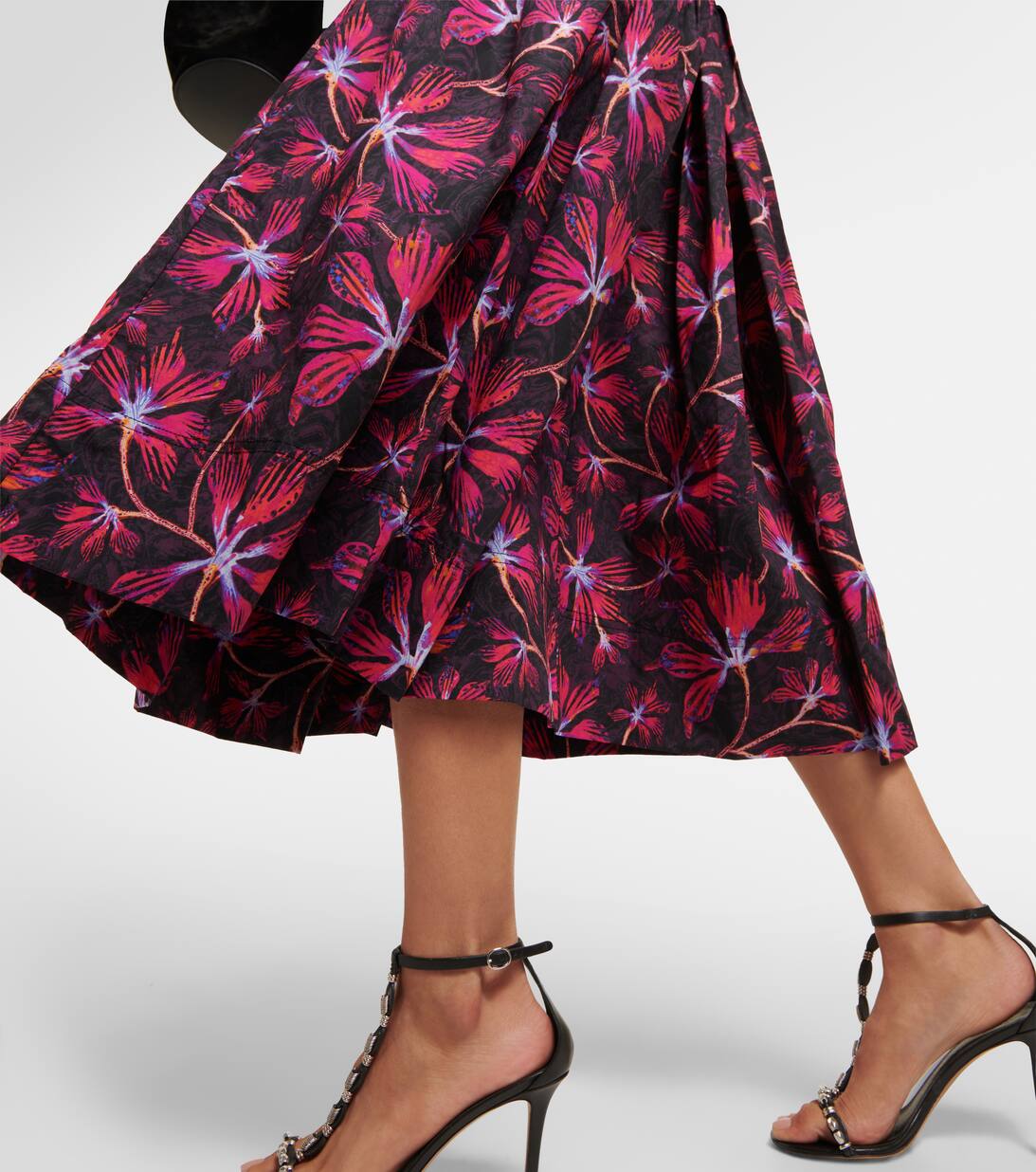 Caprice Floral Cotton Poplin Midi Dress in Purple - Ulla Johnson ...