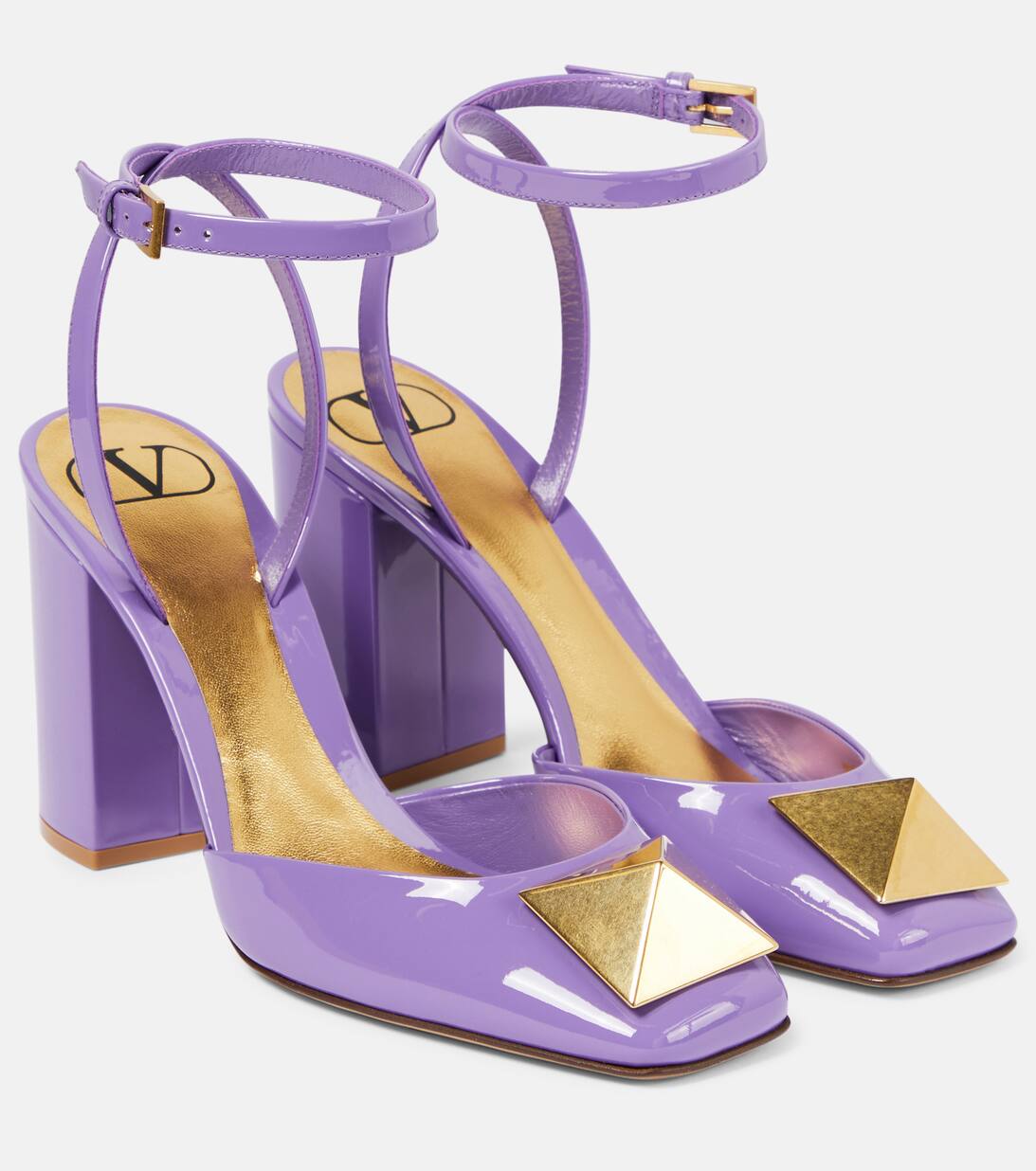 Salones Roman Stud De Piel en Morado - Valentino Garavani | Mytheresa