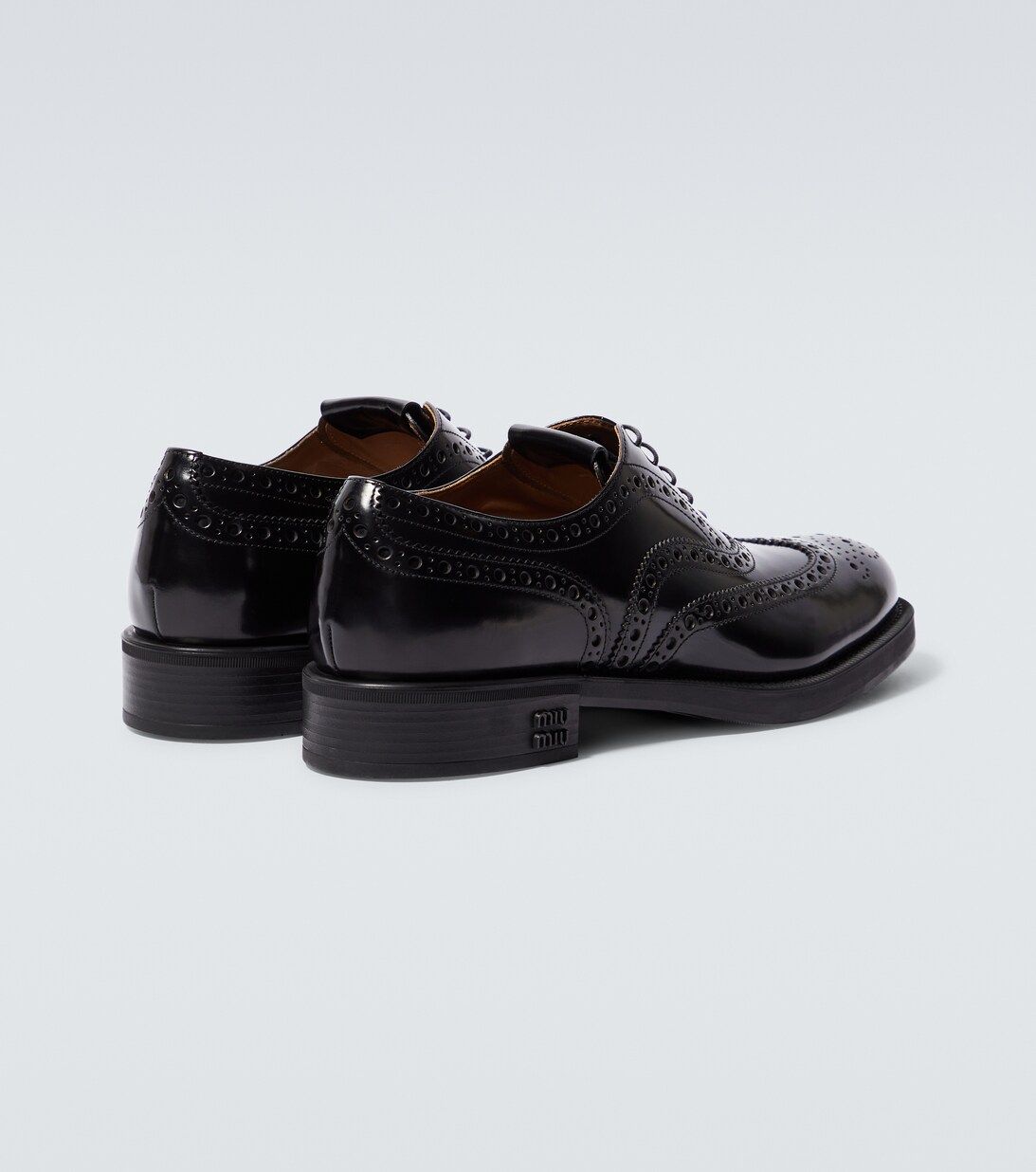 X Churchs Leather Oxford Shoes in Black - Miu Miu | Mytheresa
