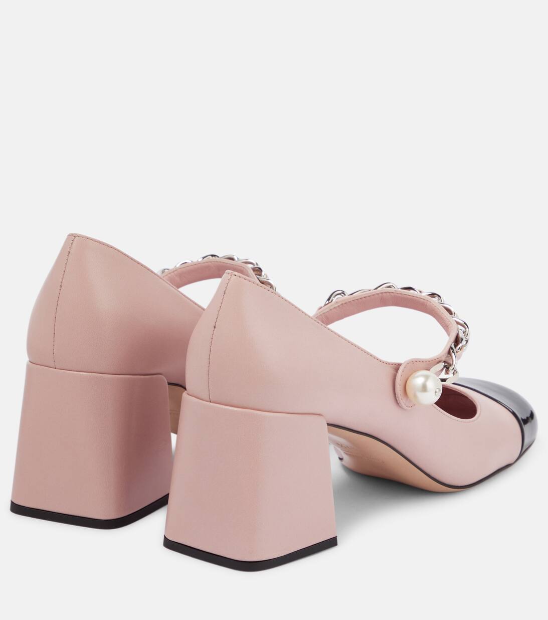 Mary Jane Leather Pumps in Pink - Miu Miu | Mytheresa