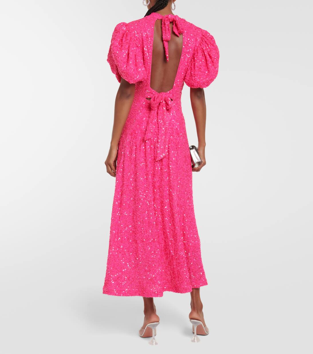 Sequined Maxi Dress in Pink - Rotate Birger Christensen | Mytheresa