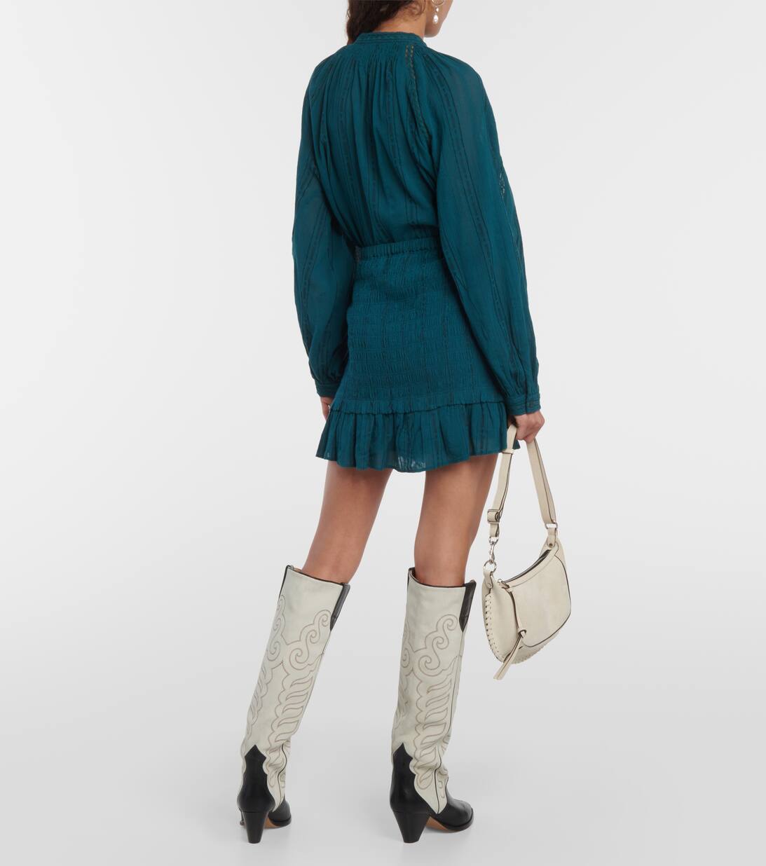 Dorela Ruched Miniskirt in Blue - Marant Etoile | Mytheresa