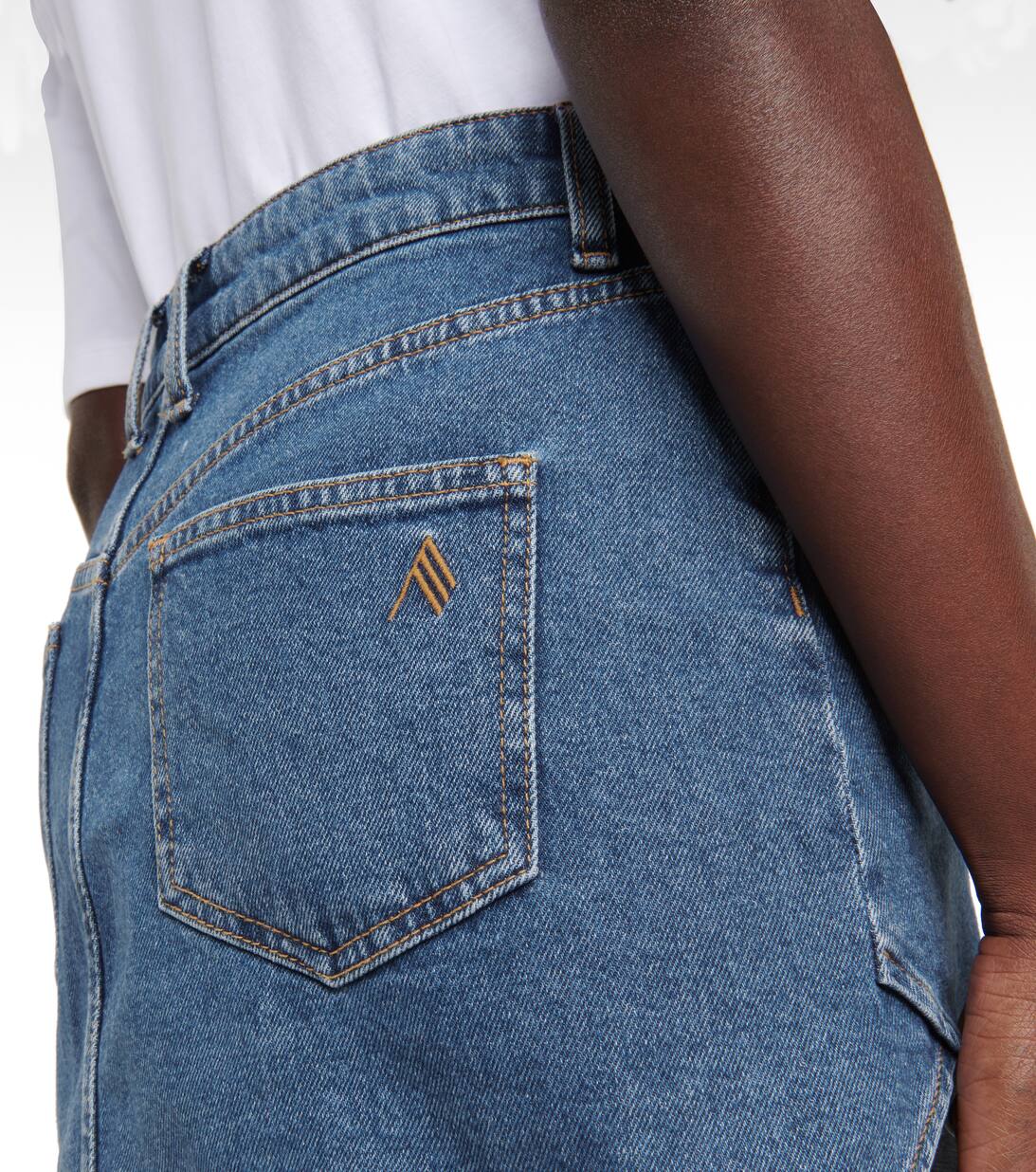 High Rise Cotton Blend Denim Miniskirt in Blue - The Attico | Mytheresa