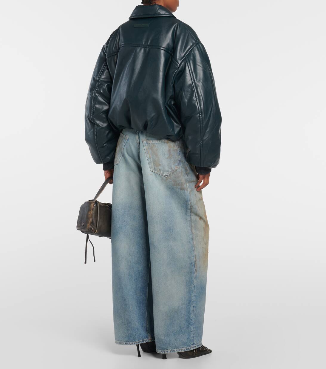 Onnea Faux Leather Bomber Jacket in Green - Acne Studios | Mytheresa