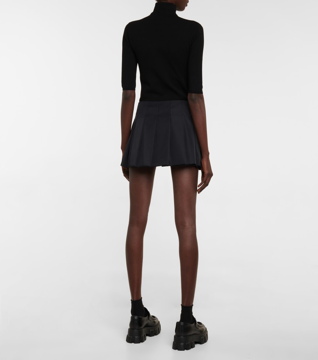 Pleated Miniskirt in Black - Prada | Mytheresa