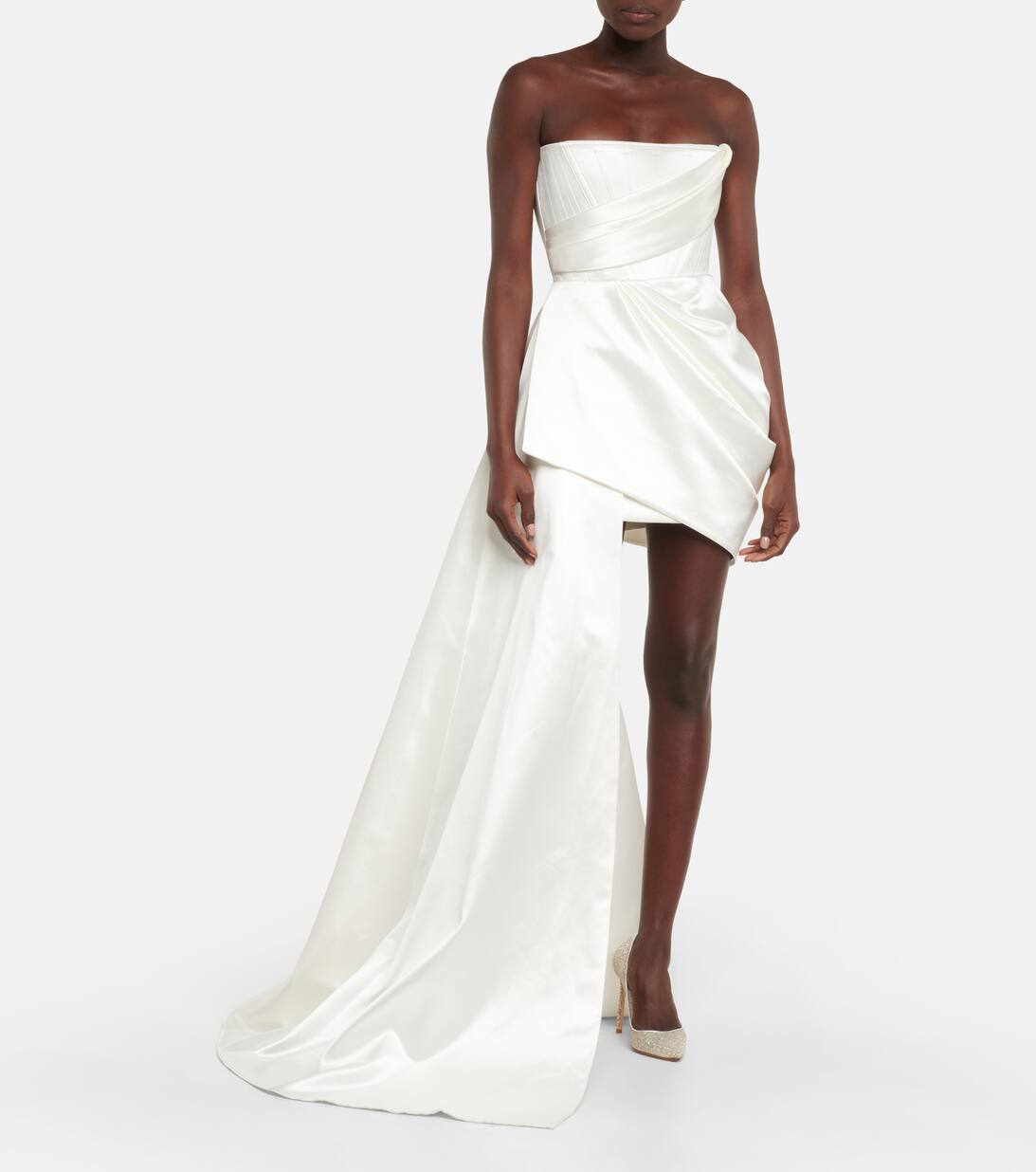 Bridal Blair Satin Minidress in White - Alex Perry | Mytheresa