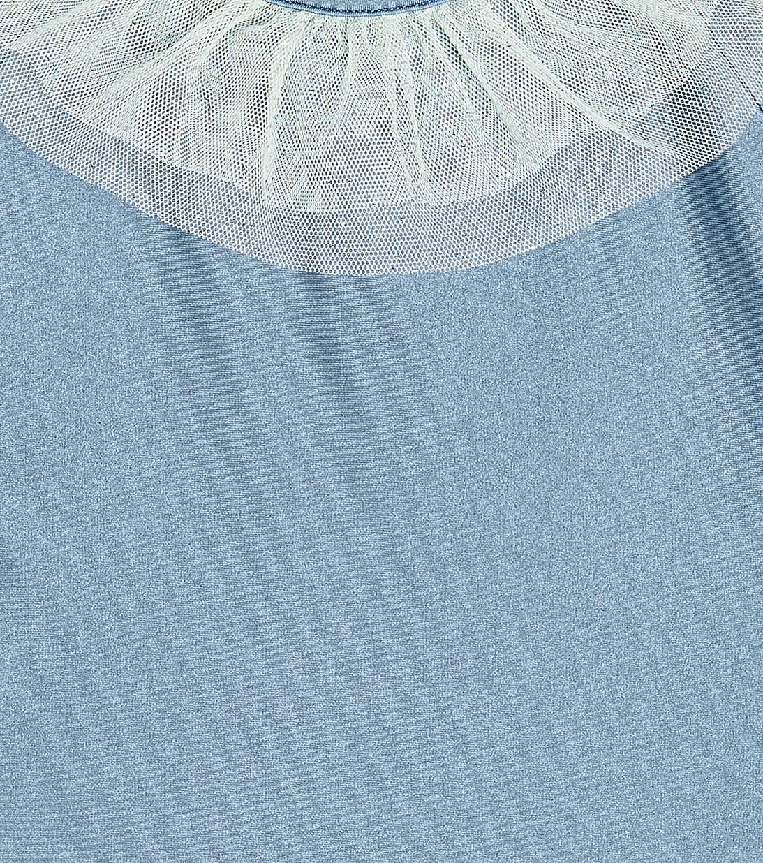 Laguna Azul Tulle Trimmed Swimsuit in Blue - Suncracy | Mytheresa