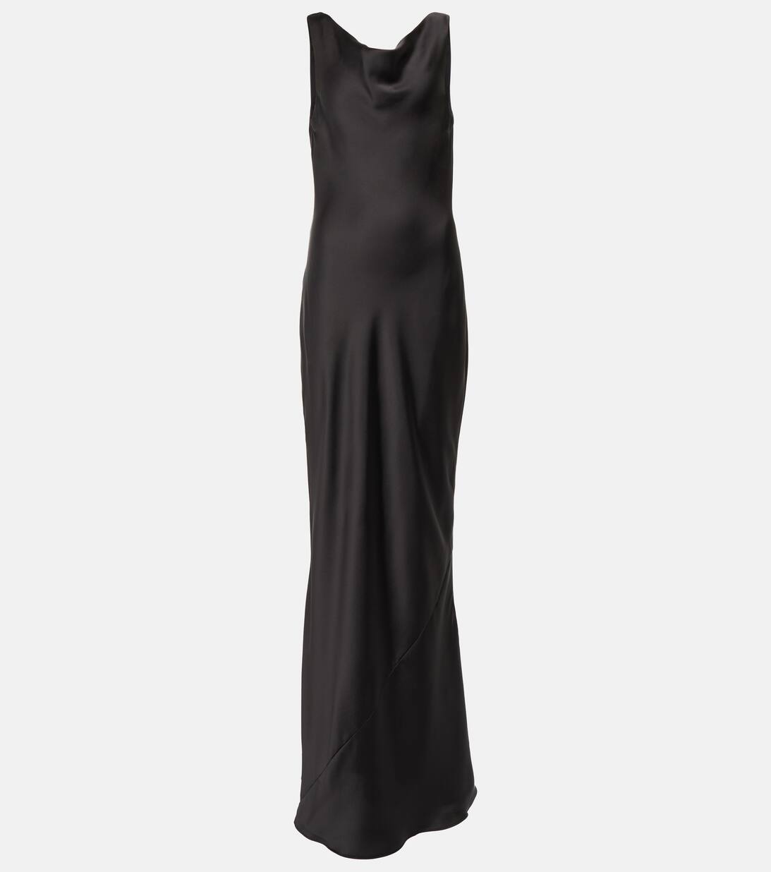 Maria Crepe Satin Maxi Dress in Black - Norma Kamali | Mytheresa