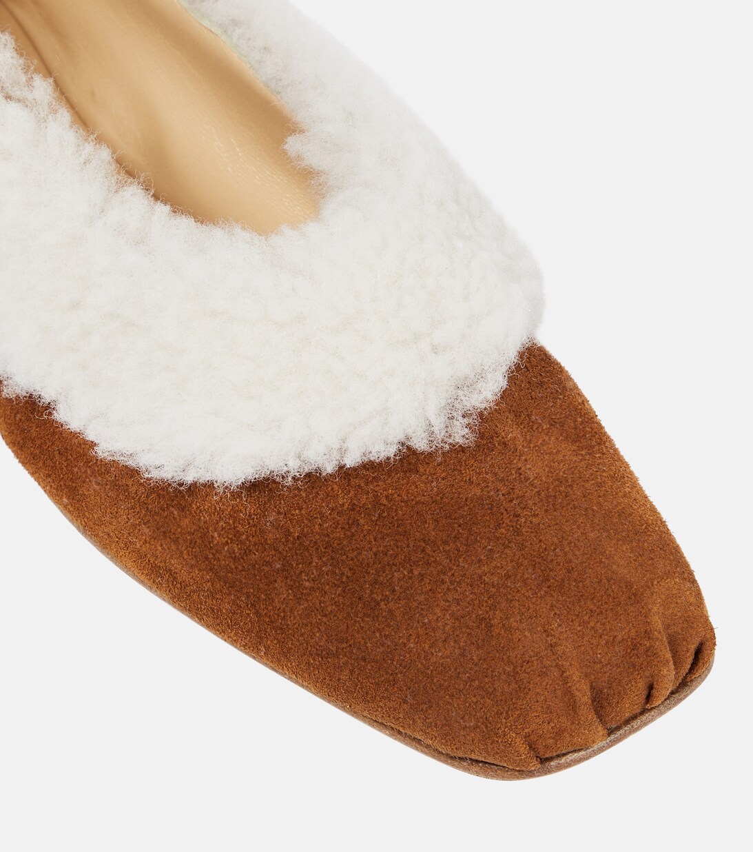 Embroidered Shearling Ballet Flats in Beige - Magda Butrym | Mytheresa