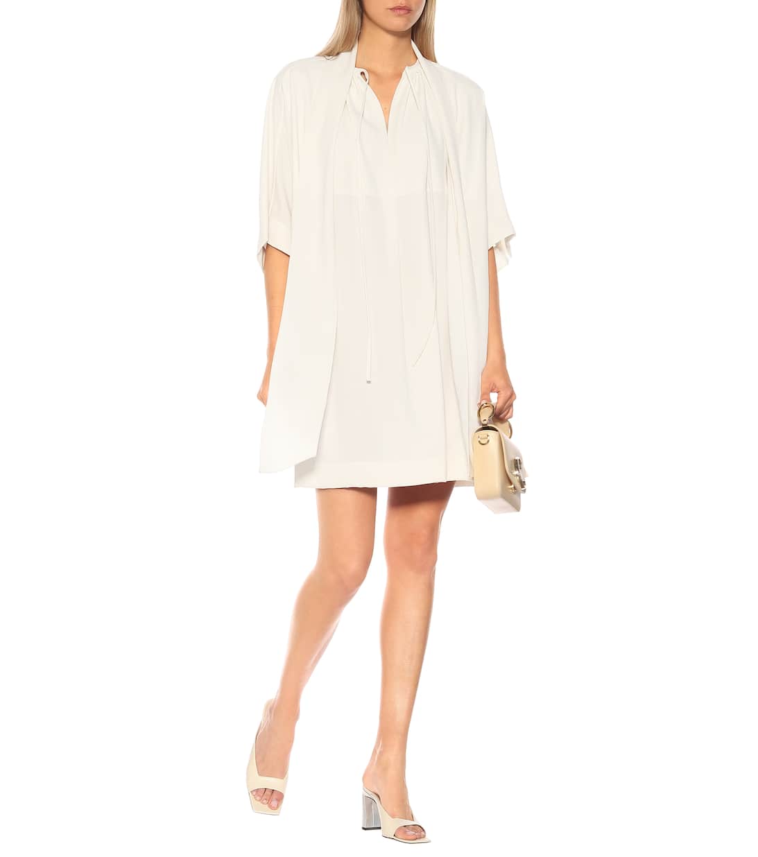 Crepe Minidress in White - Chloe | Mytheresa