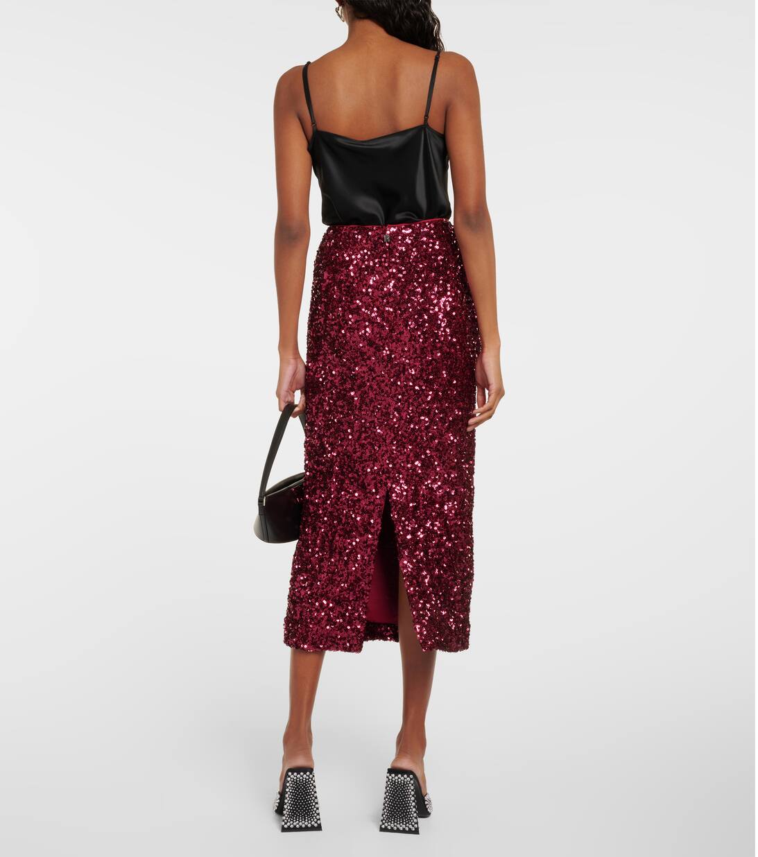 Sequined Midi Skirt in Red - Rotate Birger Christensen | Mytheresa