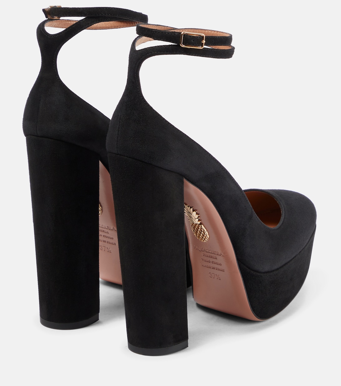Black Platform Pumps Suede