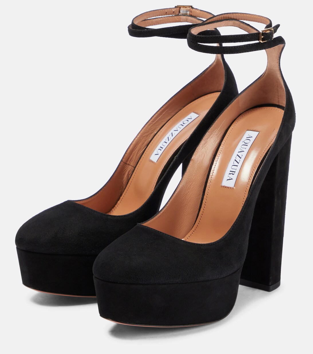 Suede Black Platform Pumps