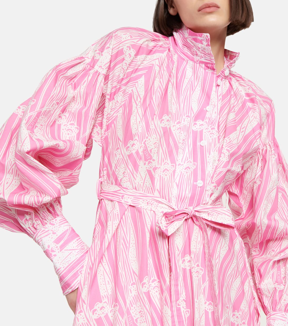 Printed Cotton Maxi Dress in Pink - Patou | Mytheresa