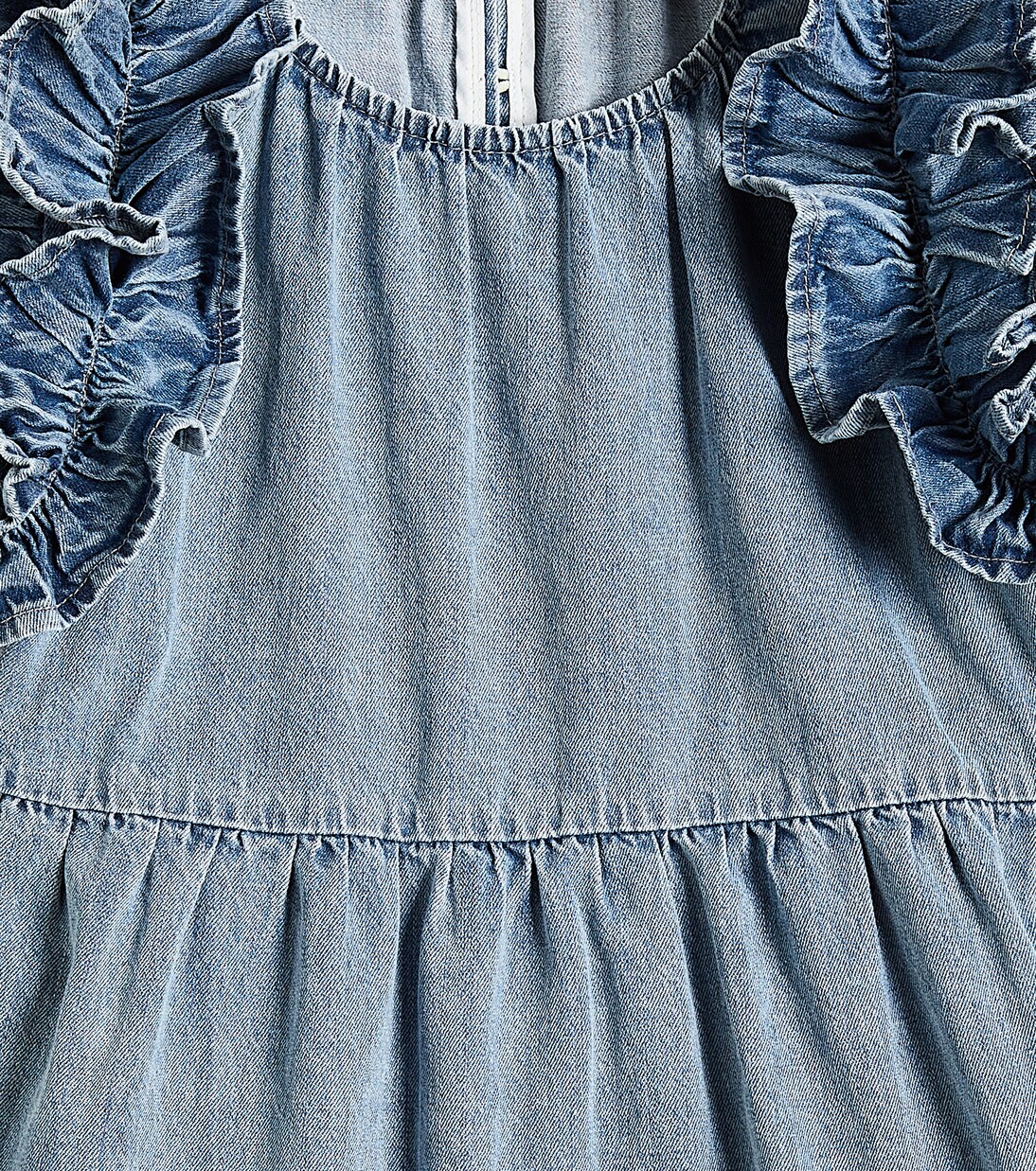 Ruffled cotton chambray dress in blue - Petite Amalie | Mytheresa