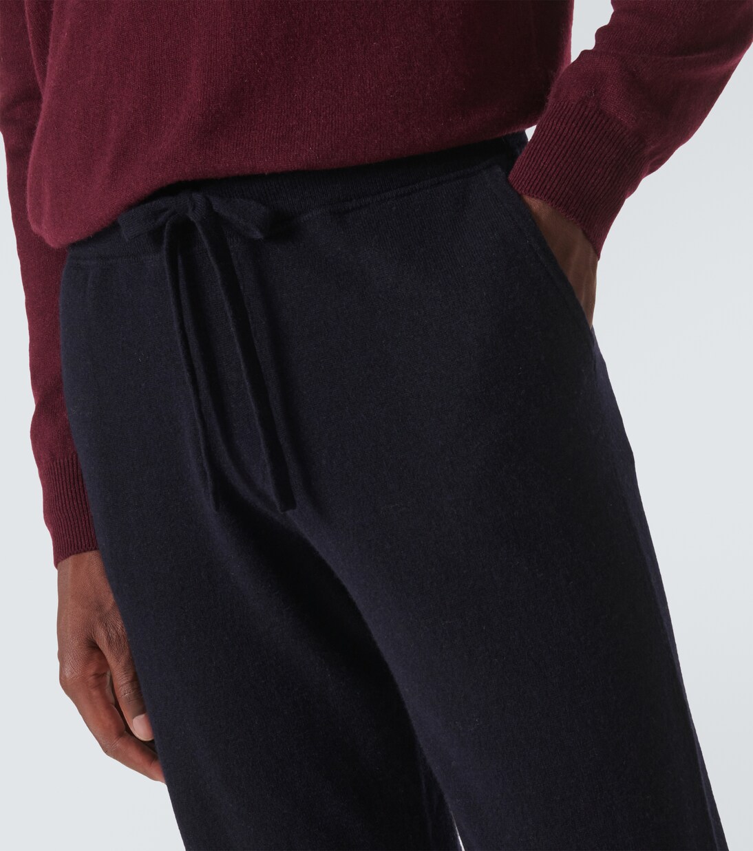 Wool and cashmere sweatpants in blue - Allude | Mytheresa