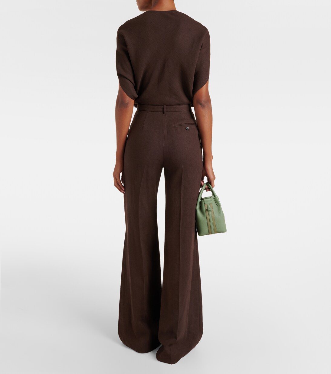 Emmit linen flared pants in brown - Loro Piana | Mytheresa