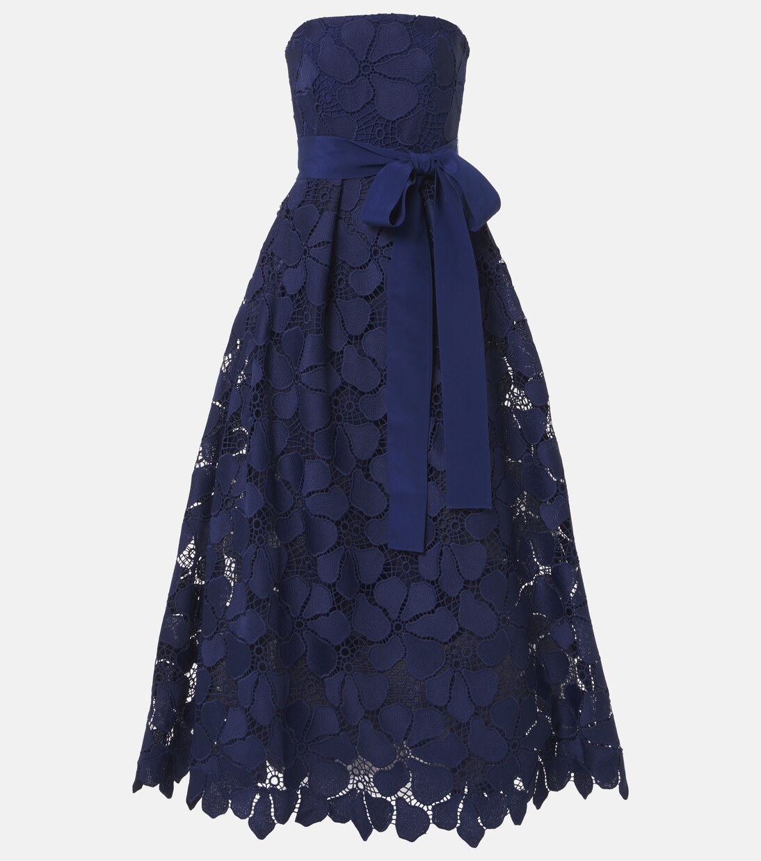 Lace bustier gown in blue - Elie Saab | Mytheresa