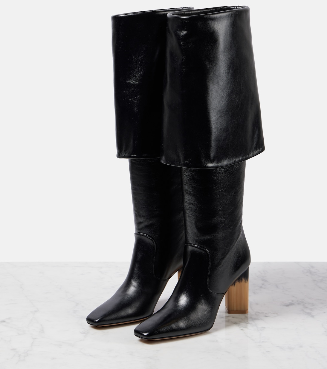 Georgia leather knee-high boots in black - Chloe | Mytheresa