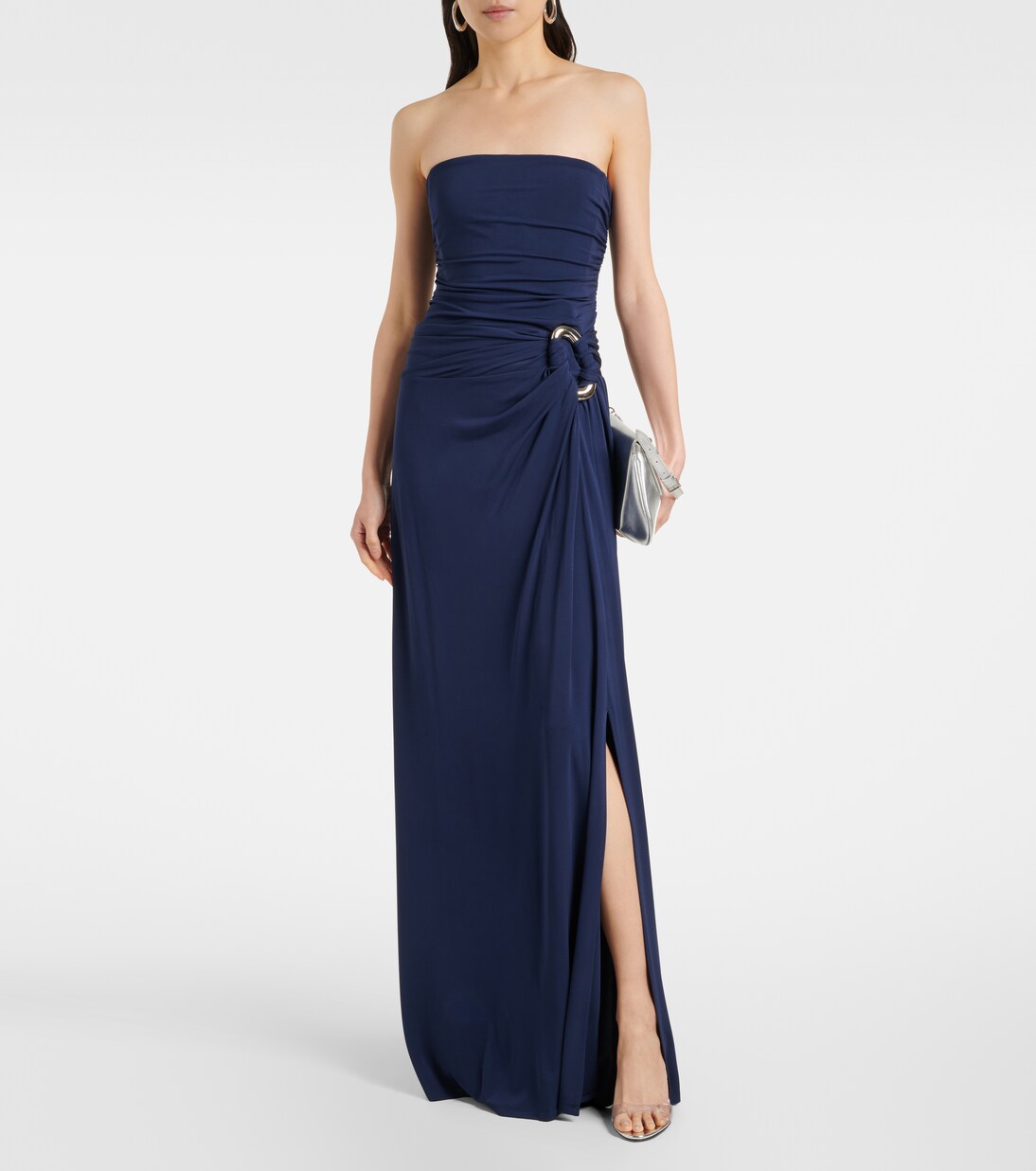 Emma draped corset gown in blue - Simkhai | Mytheresa