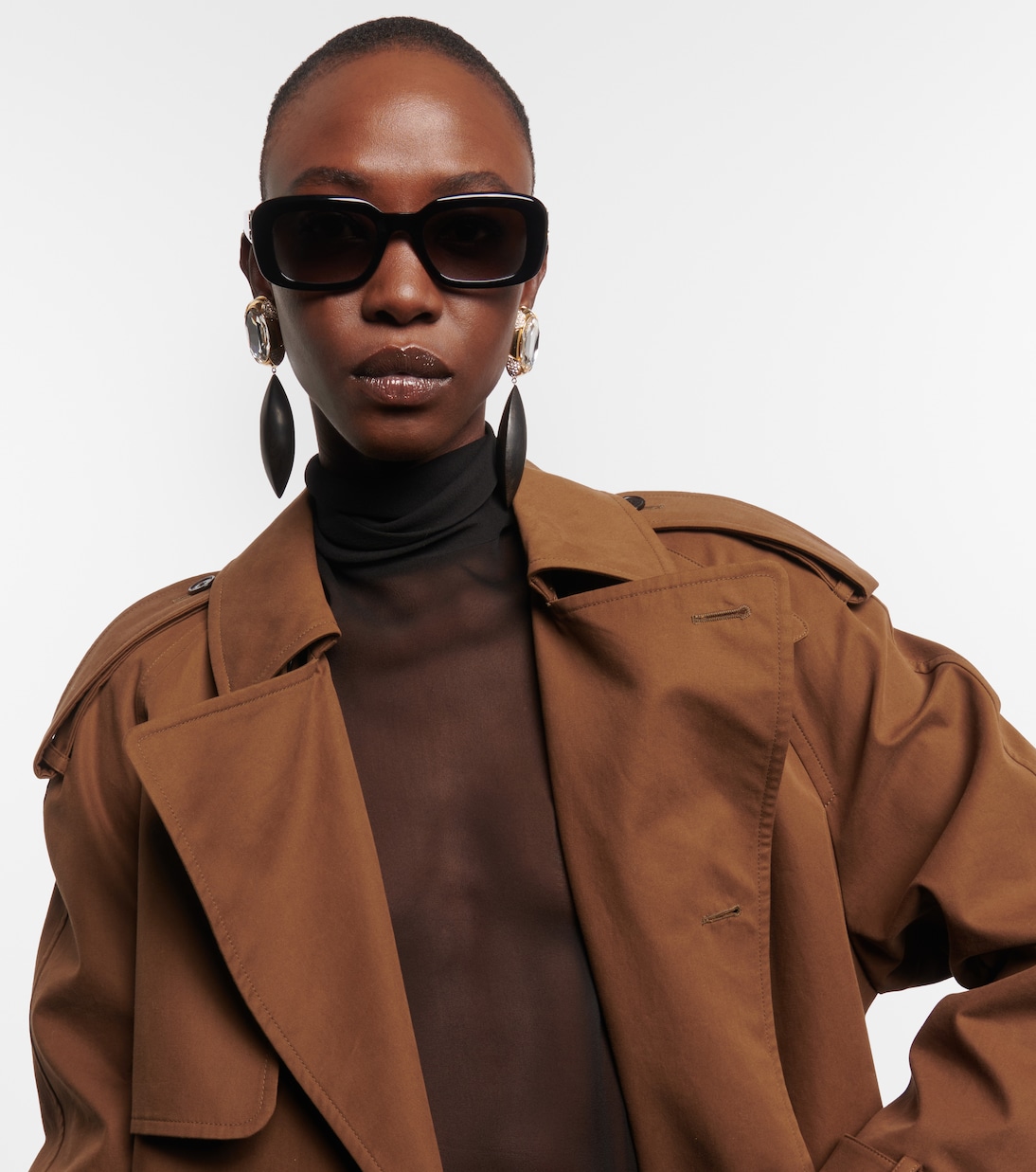 SL M130 rectangular sunglasses in black - Saint Laurent | Mytheresa