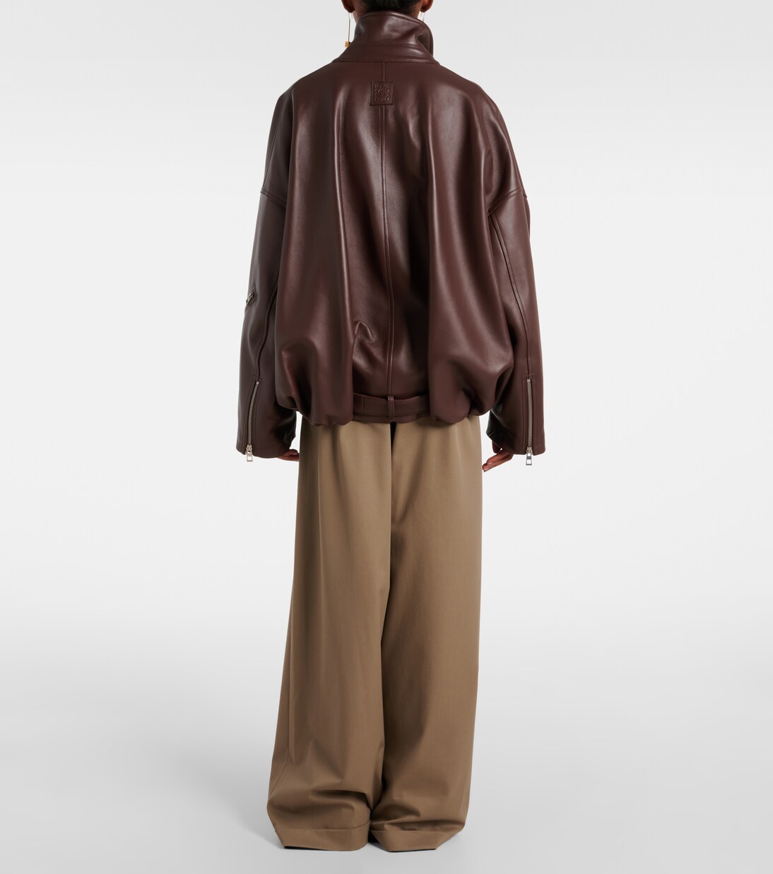 Balloon leather jacket in brown - Loewe | Mytheresa