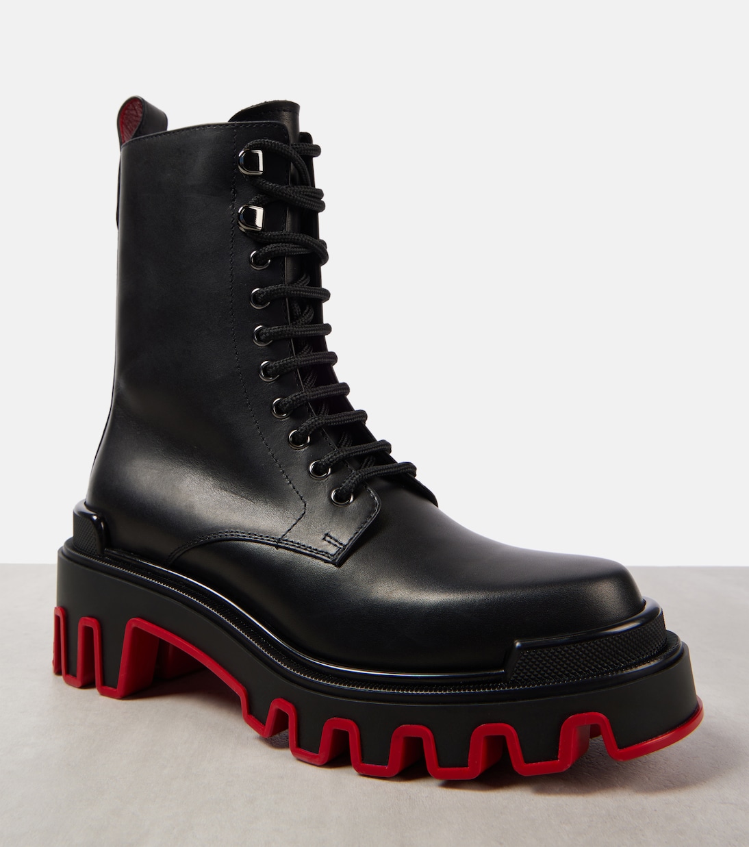 Dune Trott Alta leather combat boots in black - Christian Louboutin ...