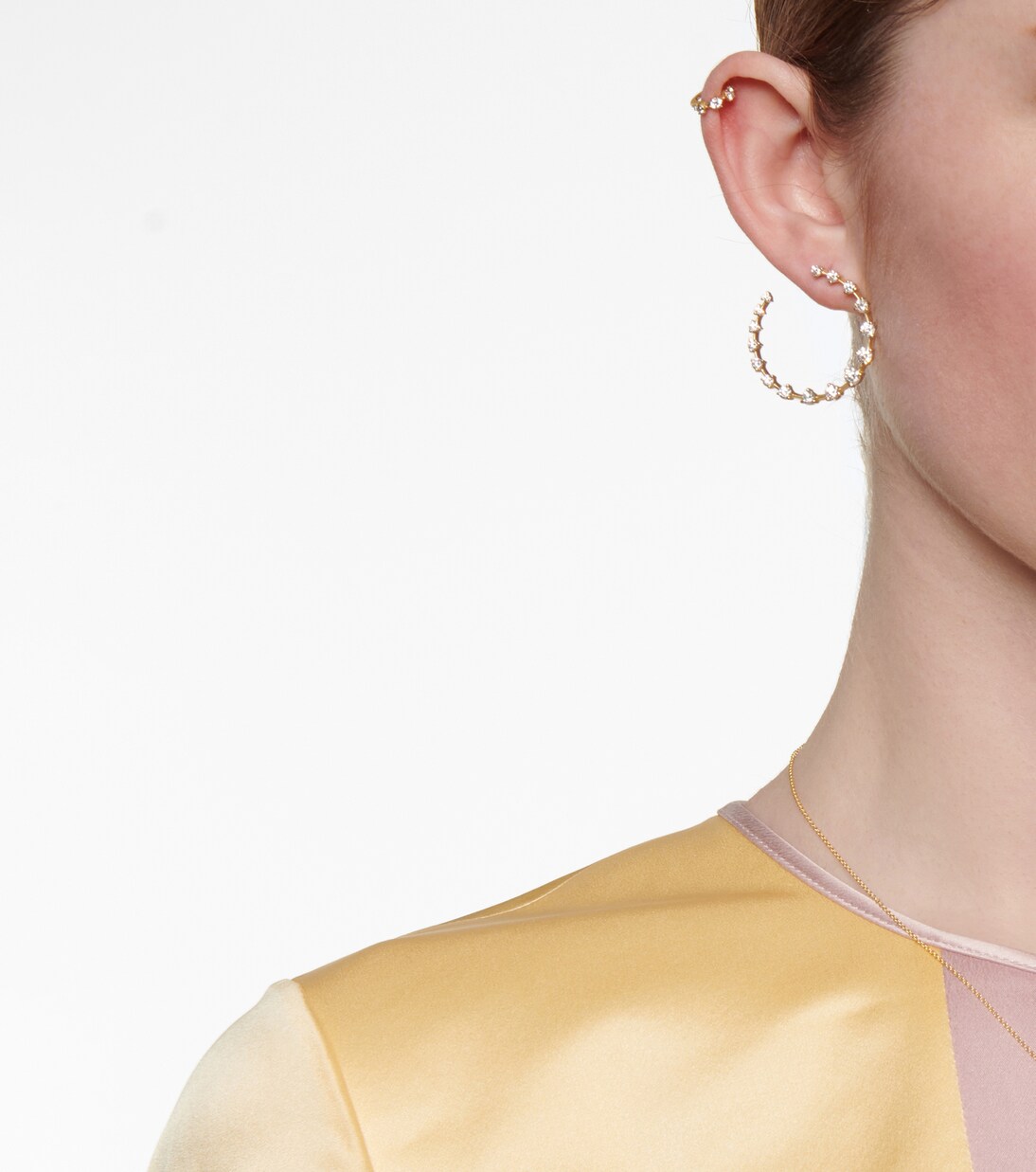 Kismet Mini 18kt gold earrings with diamonds in gold - Jade Trau ...
