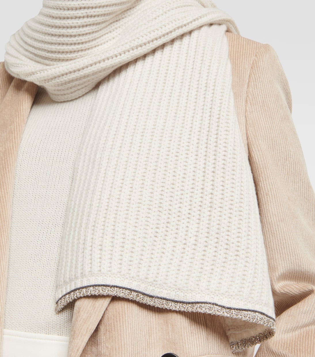 Cashmere scarf in white - Brunello Cucinelli | Mytheresa Cashmere scarf in white - Brunello Cucinelli | Mytheresa