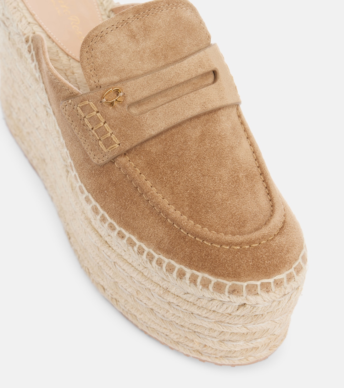 Suede espadrille wedges in beige - Gianvito Rossi | Mytheresa