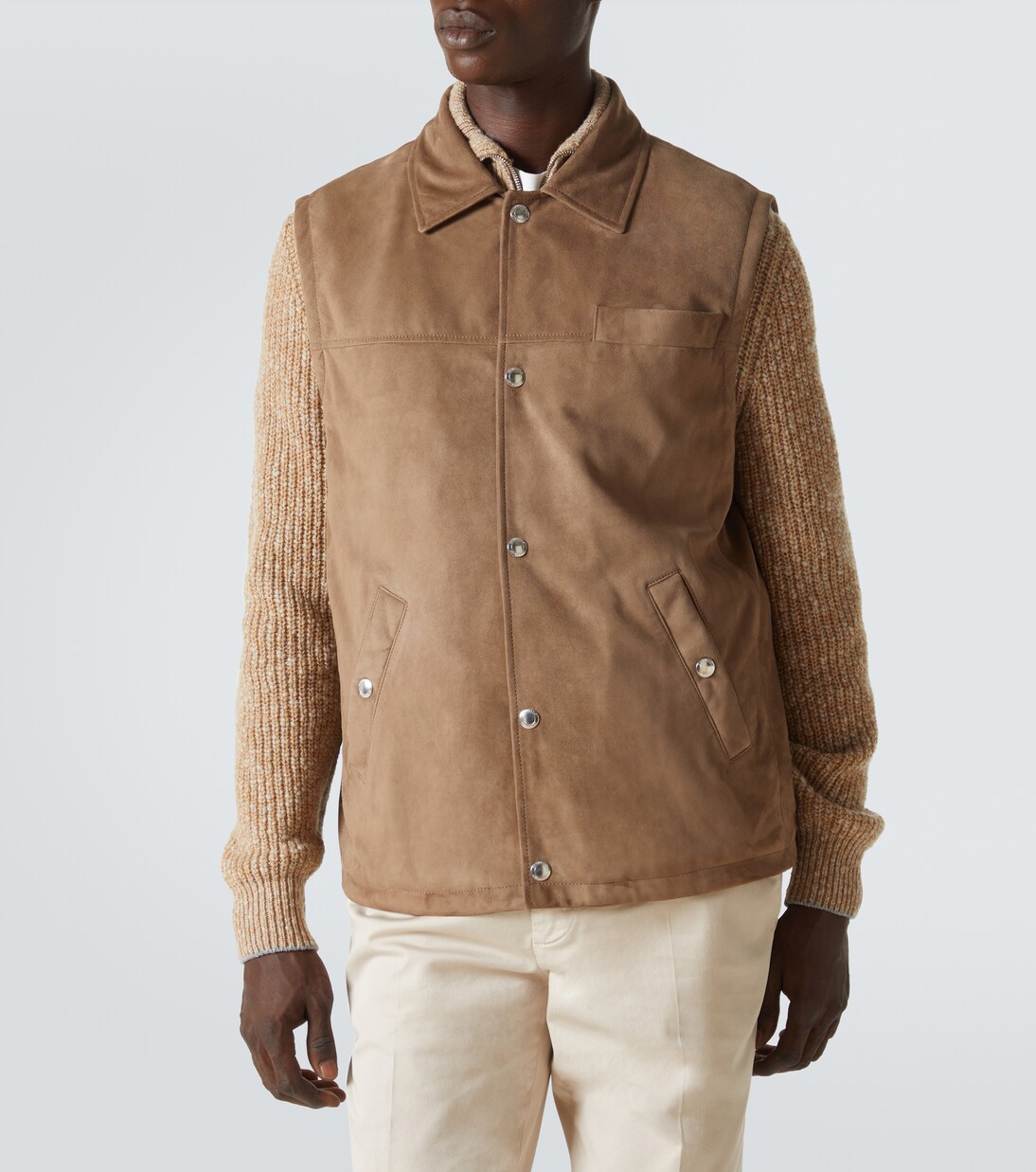 Weste aus Veloursleder in Beige - Brunello Cucinelli | Mytheresa