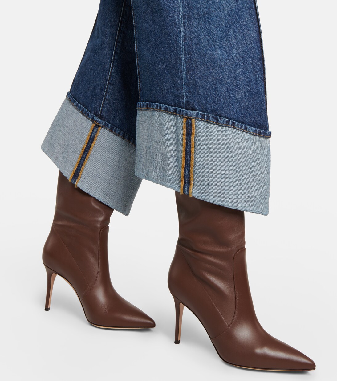 Hansen 85 knee-high leather boots in brown - Gianvito Rossi | Mytheresa