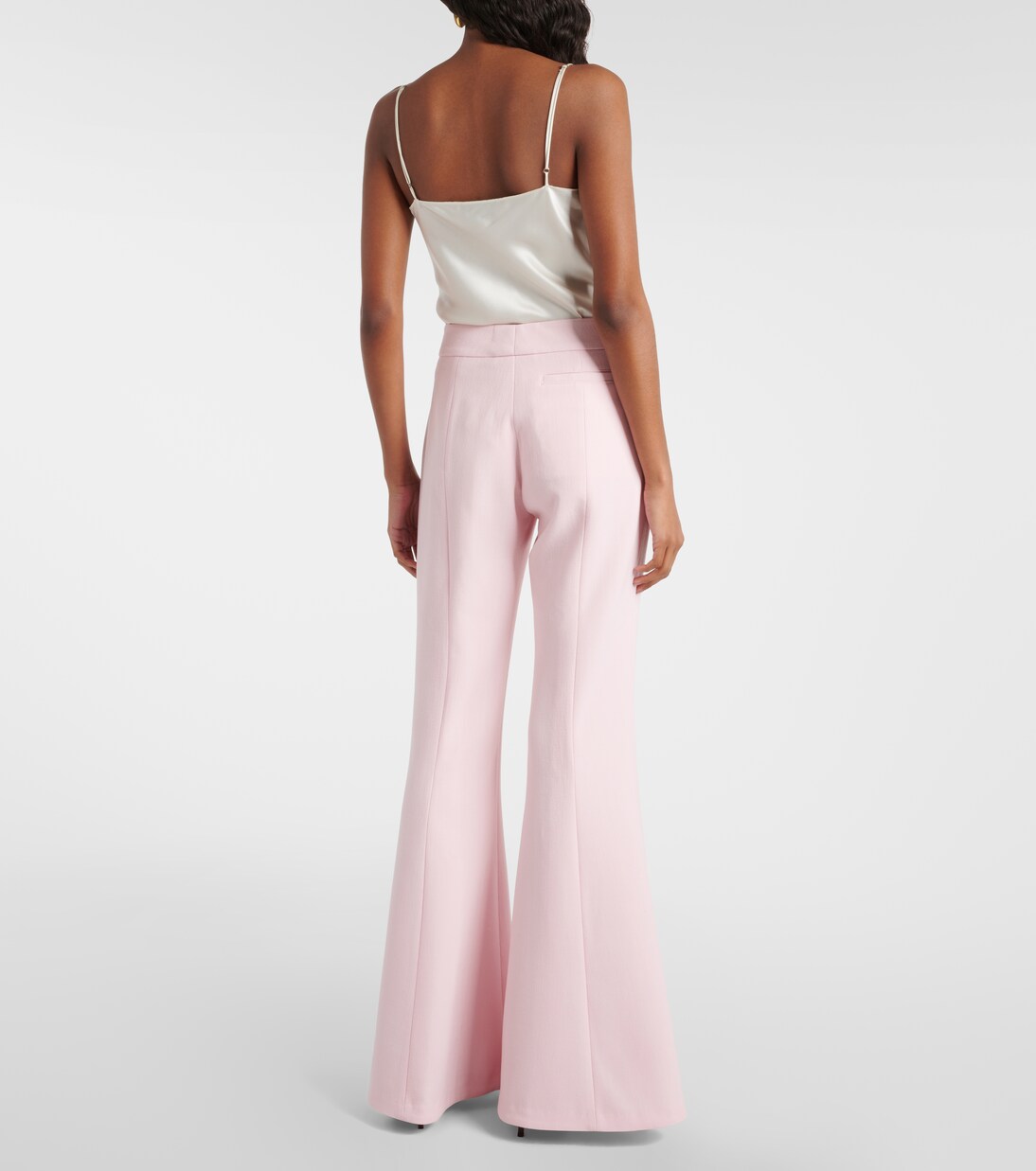 Desmond virgin wool crêpe flared pants in pink - Gabriela Hearst ...