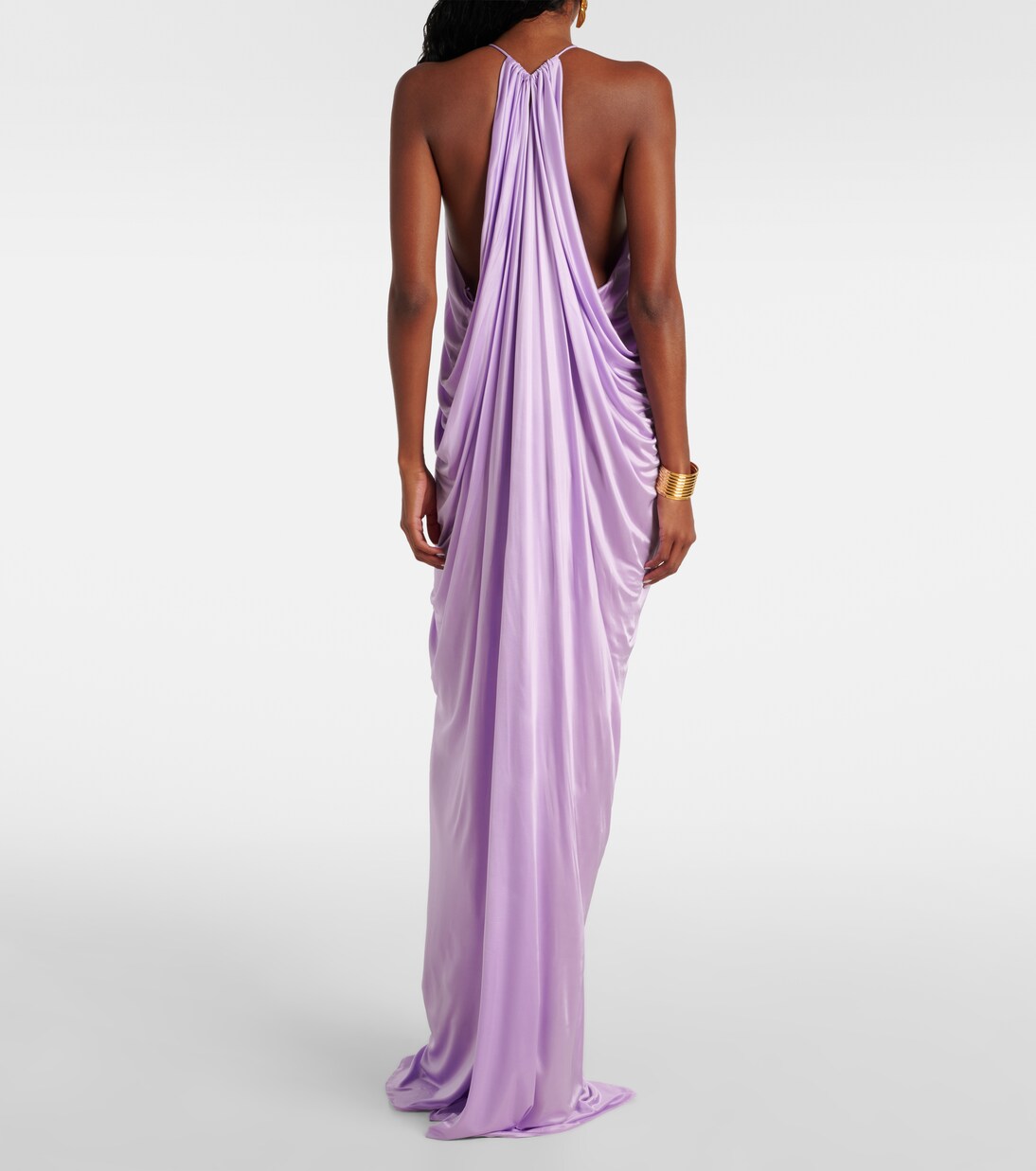 Draped halterneck jersey gown in purple - Tom Ford | Mytheresa
