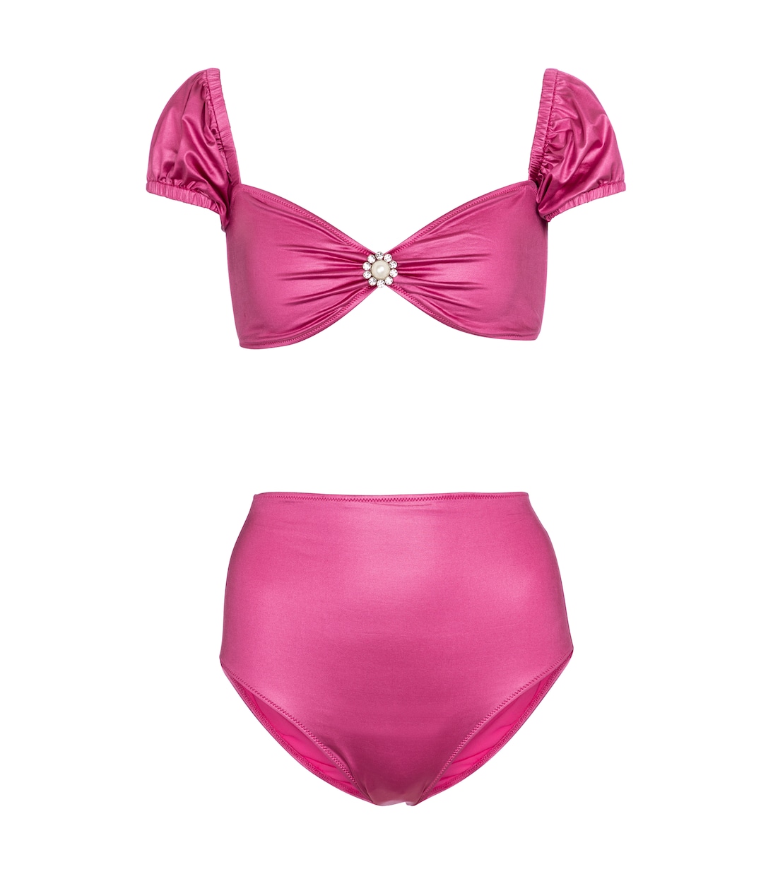 Embellished Off Shoulder Bikini In Pink Alessandra Rich Mytheresa