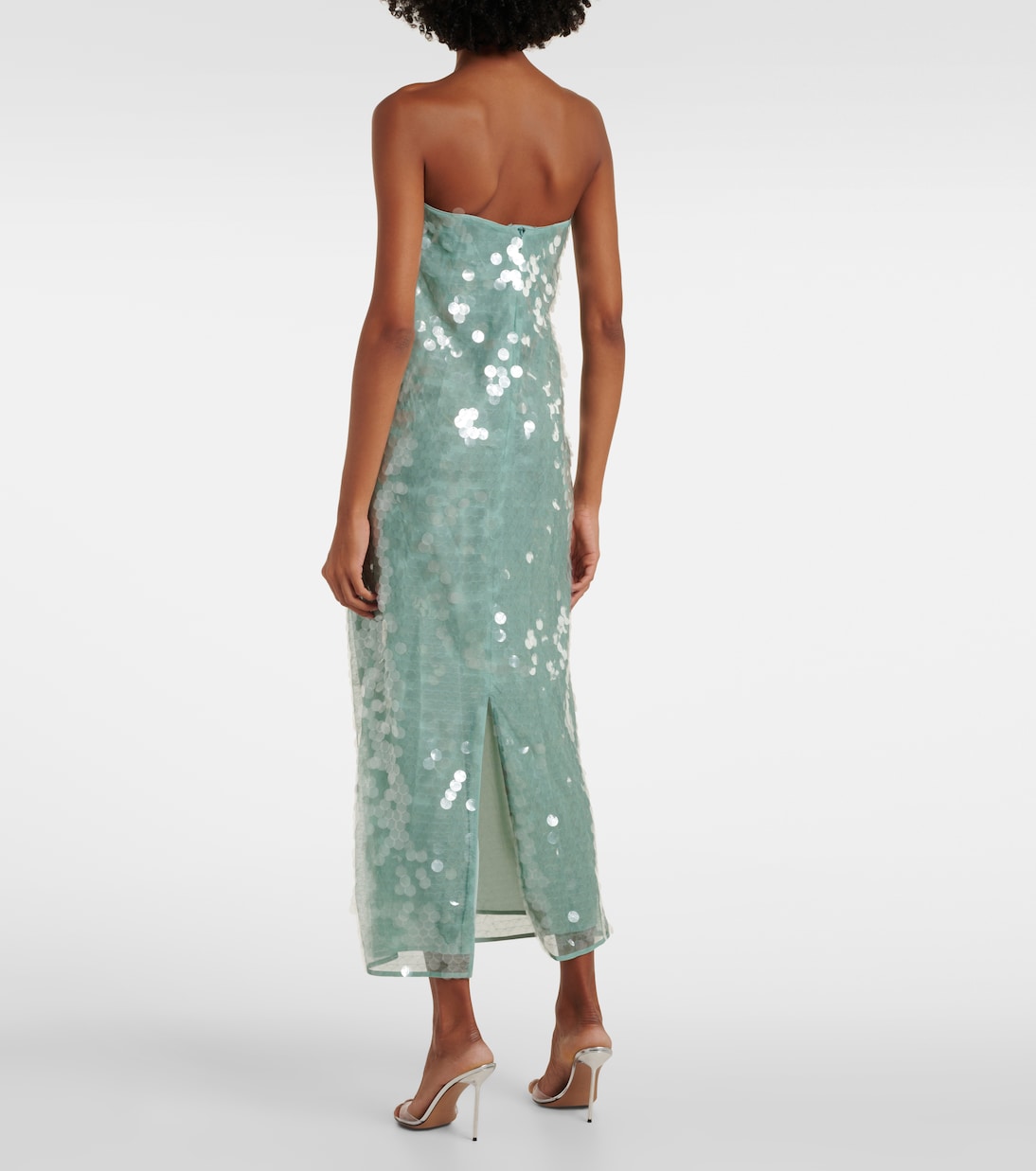 Casey sequined strapless maxi dress in blue - Staud | Mytheresa